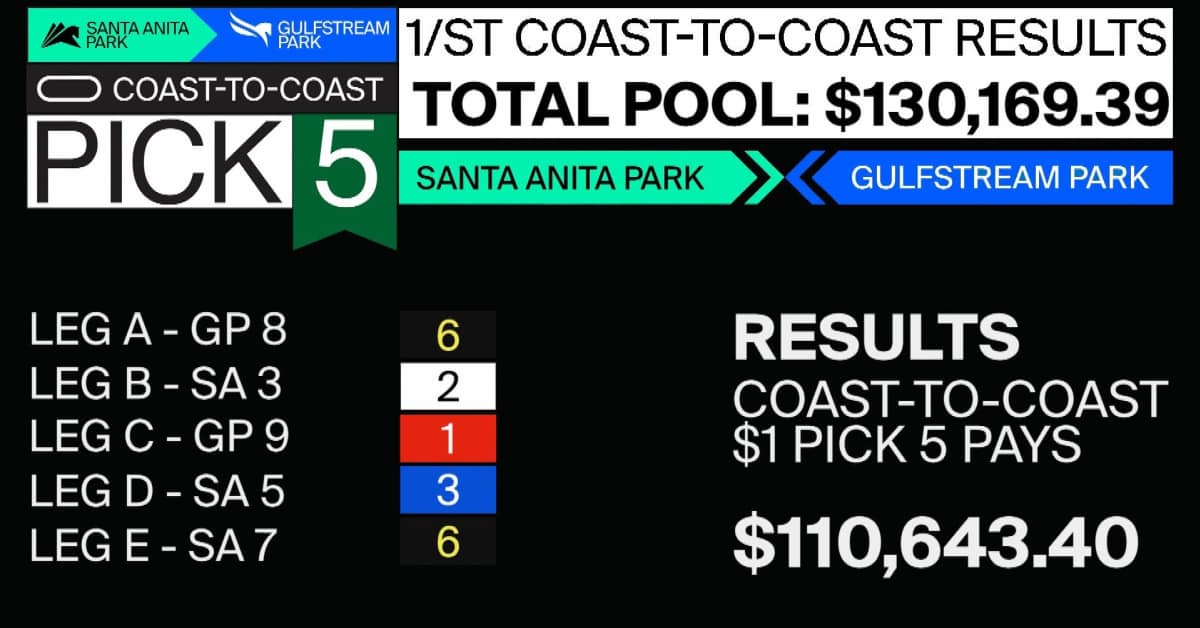 Single Ticket Scores Sunday's Coast To Coast Pick 5 For $110,643 ...