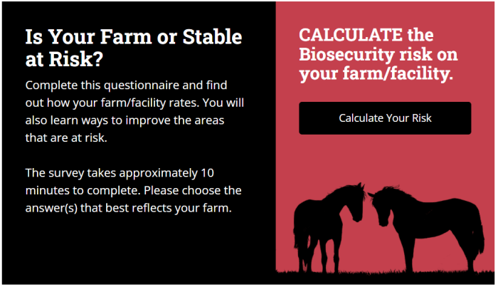 Biosecurity Risk Calculator: New Tool Available From Equine Guelph ...