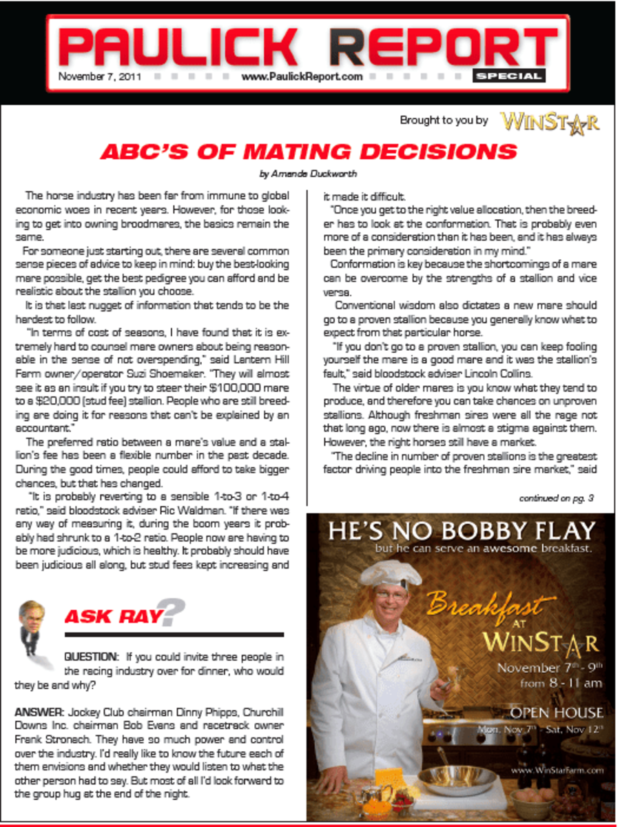 Paulick Report in Print: Special Sales Edition Day 2 - Paulick Report ...