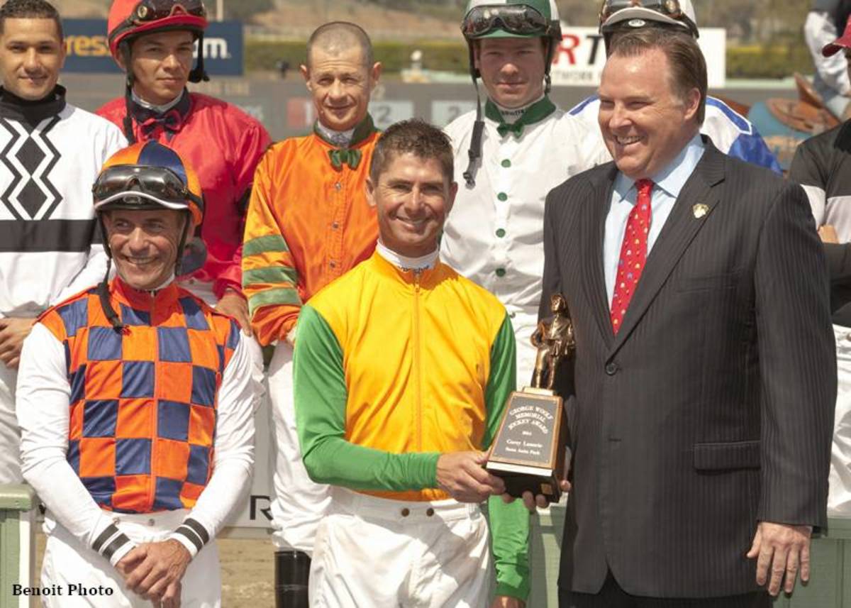 Lanerie Accepts George Woolf Award in Ceremony at Santa Anita - Paulick ...