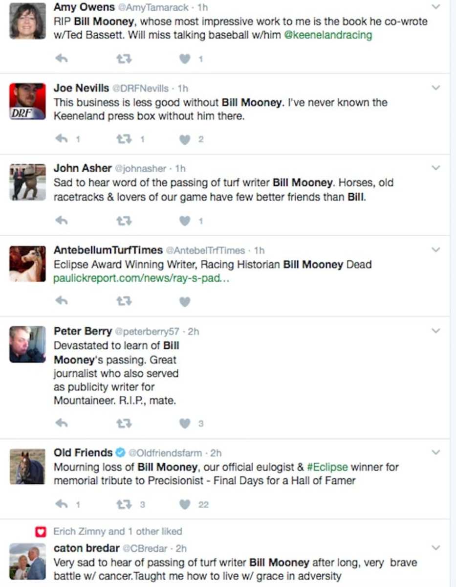 Eclipse Award Winning Writer, Racing Historian Bill Mooney Dead ...