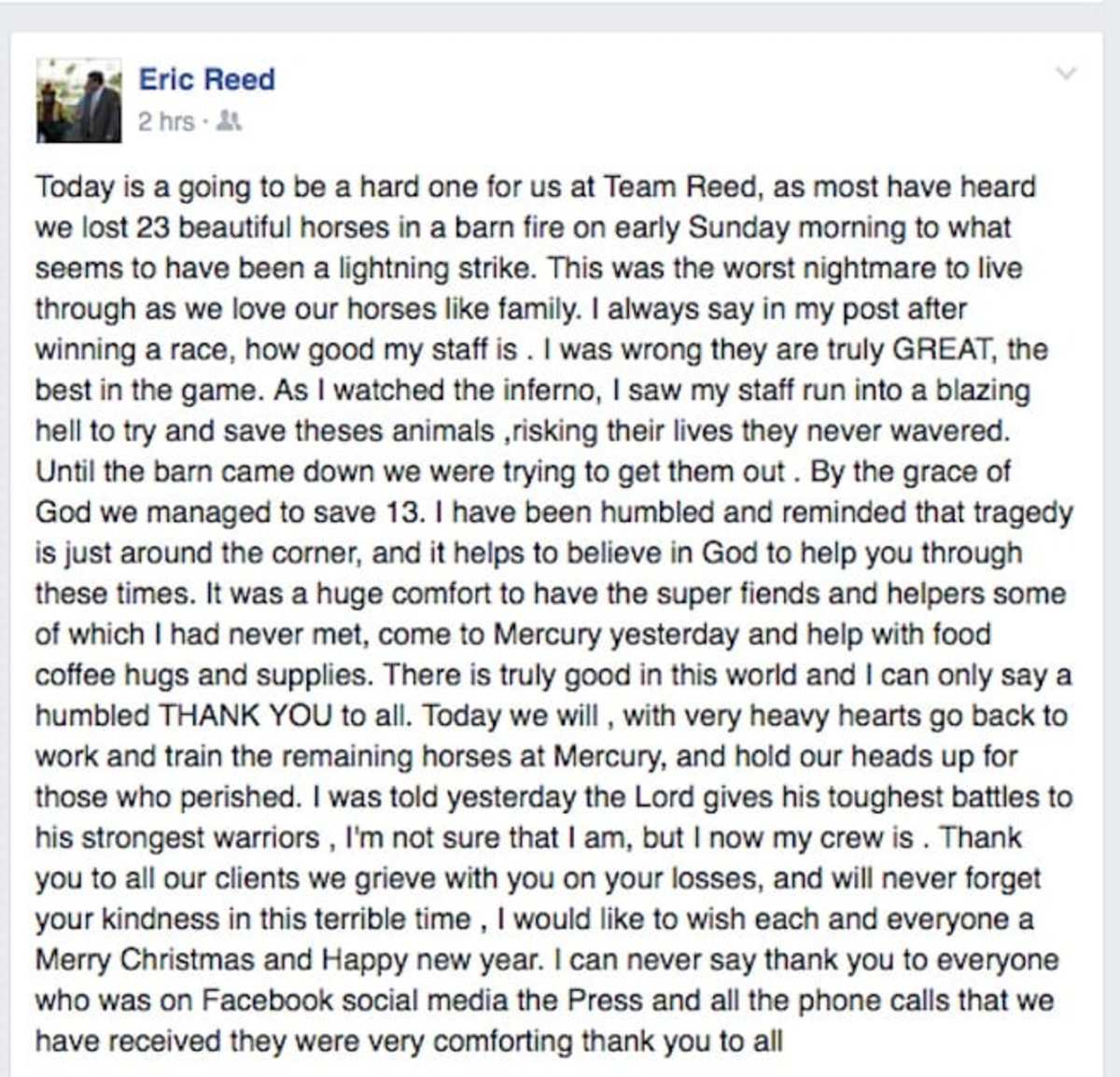 Reed: 'Today We Will, With Very Heavy Hearts, Go Back To Work ...